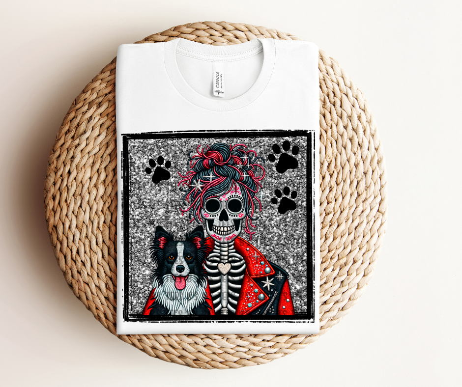 Border Collie Skeleton PNG – Bs Tees Sublimation Ink