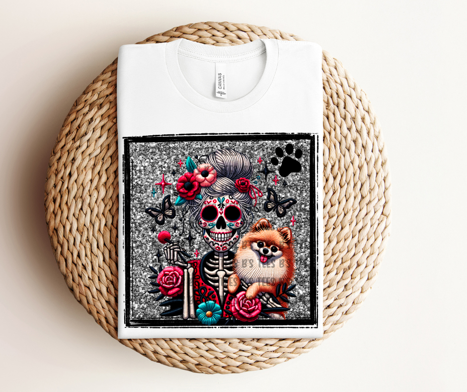 Pomeranian Skeleton PNG – Bs Tees Sublimation Ink