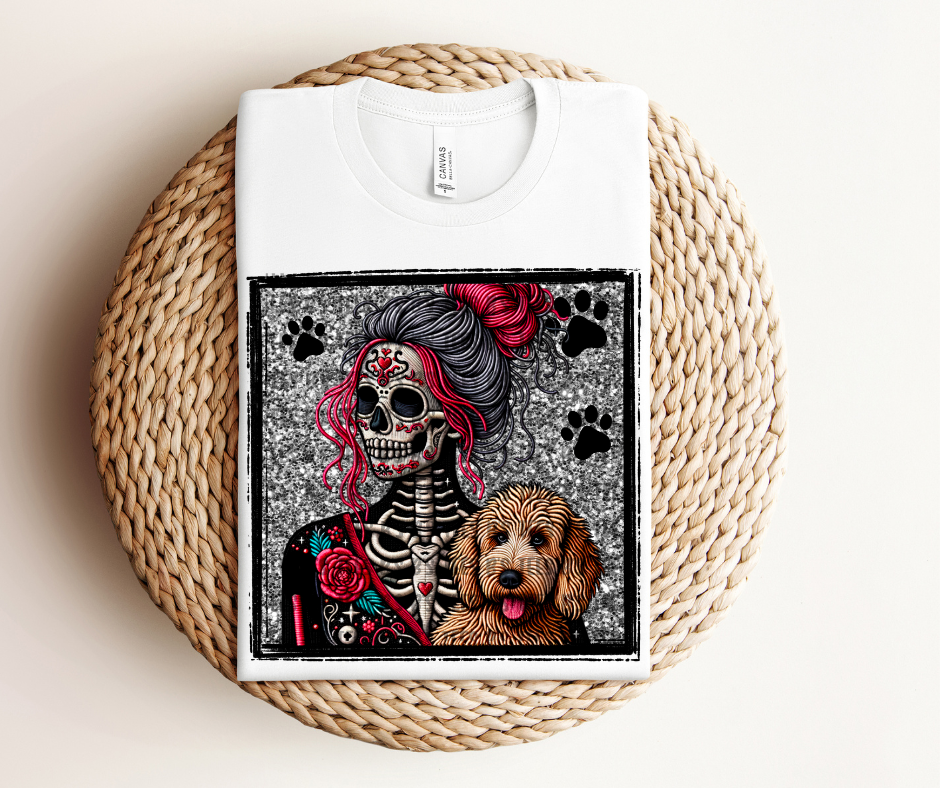 Golden doodle Skeleton PNG – Bs Tees Sublimation Ink